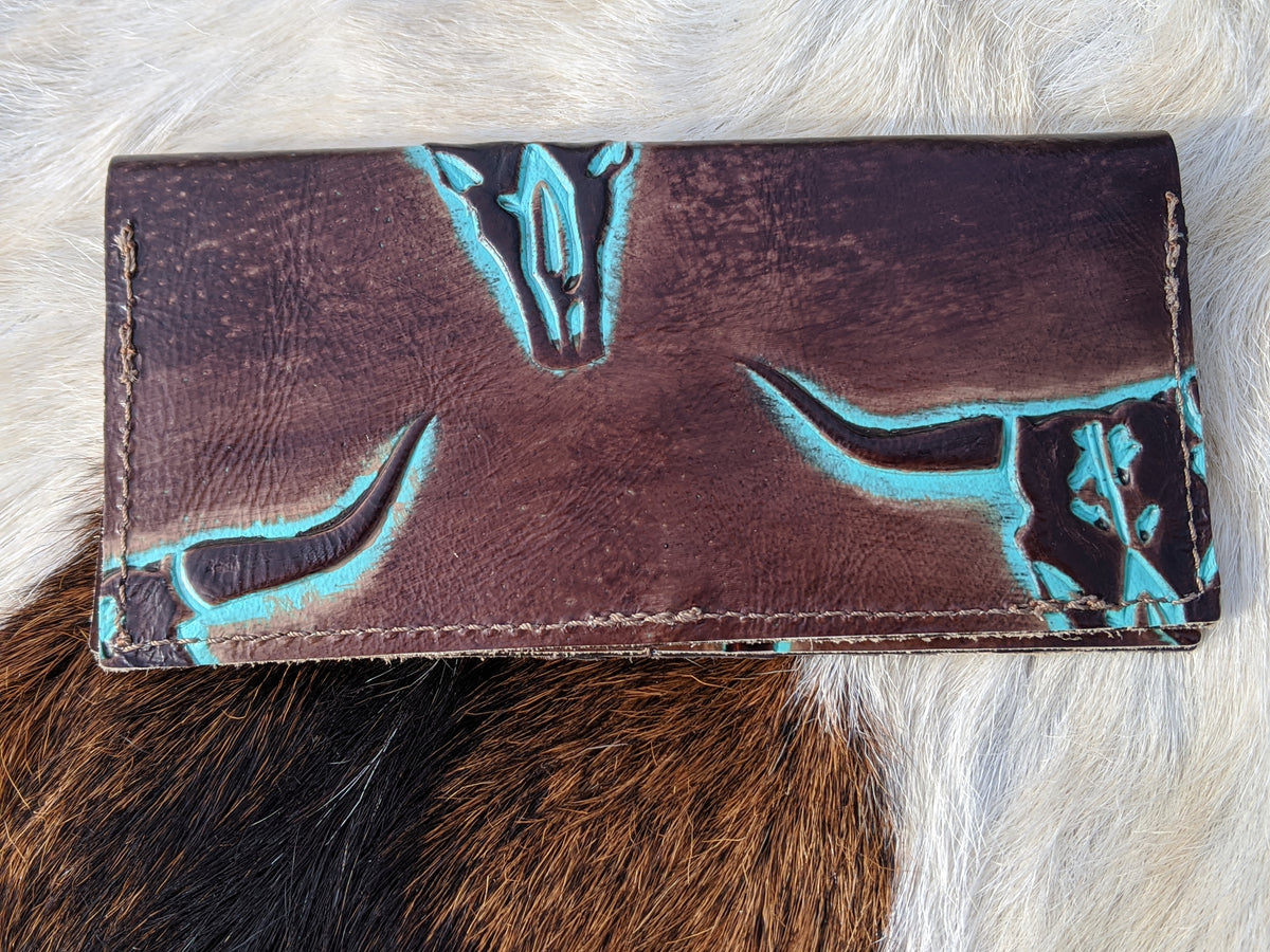 Leather Longhorn Wallet – Spirit Warrior Boutique